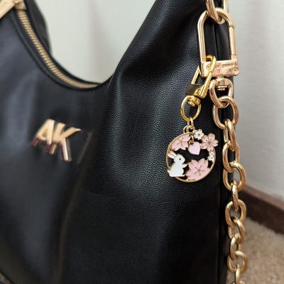 Cute Enamel Sakura Rabbit Keychain & Phone Strap - Etsy