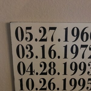 Important Dates Sign Custom Date Sign Personalized Date - Etsy