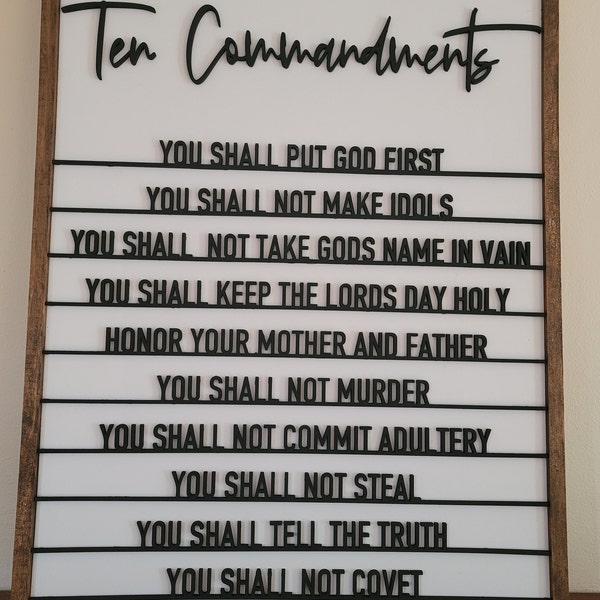 Ten Commandments Sign - the Ten Commandments - 3D Laser Sign - Etsy