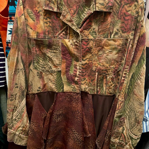 1X-2X Gypsy Rose Tattered Duster Rustic Boho Jacket Funky Hippie ...