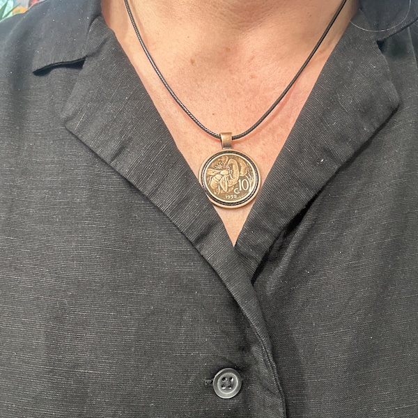 Farthing Bird Necklace, UK Farthing Bird Coin Charm Pendant, British ...