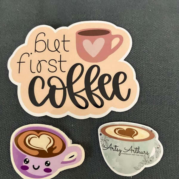 Coffee Sticker,coffee Addict Sticker Pack,coffee Decal,artsy Arthurs ...