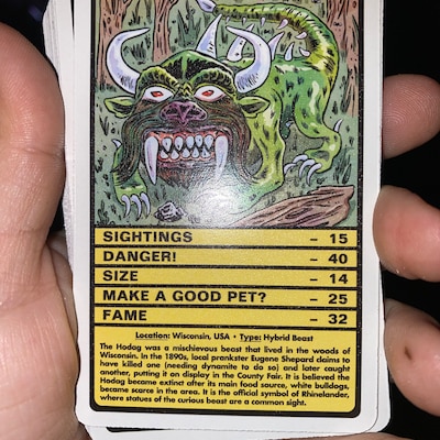 CRYPTID TRUMPS Cryptozoology Card Game big Foot, Mothman, Hodag, Kraken ...