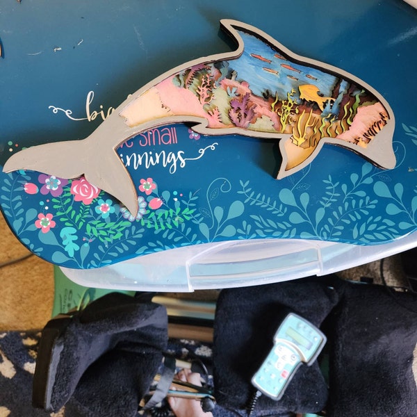 Dolphin SVG, Laser Cut Files 5 Layer Art Piece for Glowforge Multi ...