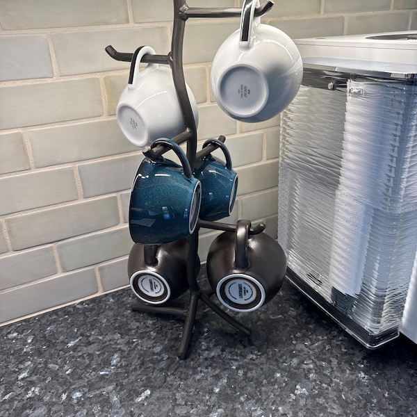 Iron Mug Tree – Holds 6 Mugs – Twig – American Made by Urban Forge ...