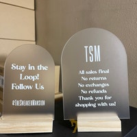 Frosted Arch Acrylic Sign Small Acrylic Business Signs Signage for ...