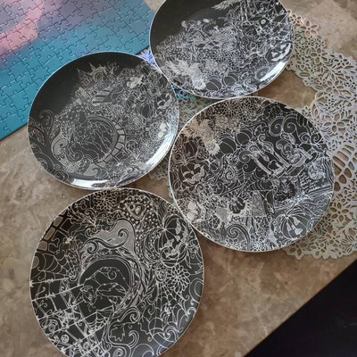 Halloween Nights Gothic Plate Set Autumn Dinnerware Elegant Halloween ...