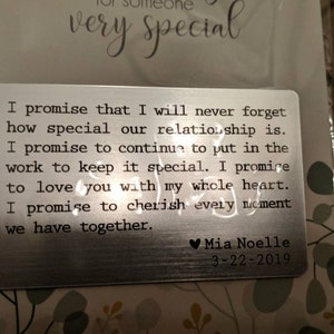 Wallet Insert Card, Gifts for Him, Customized Wallet Card, Personalized ...