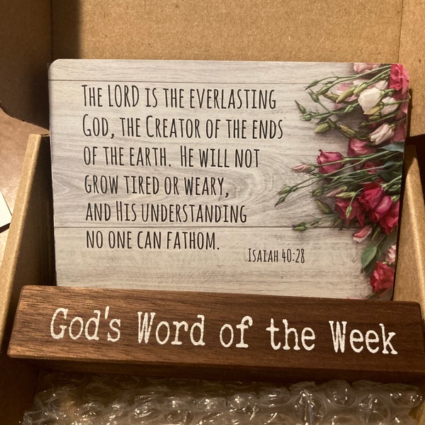 Bible Verse Cards & Holder | 52 Scriptures on 26 Double-sided 5x3.5 ...