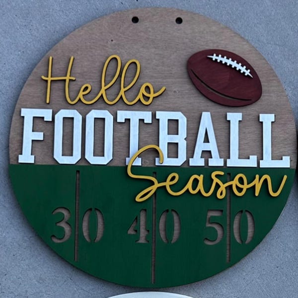 Hello Football Season Sign, Digital Download, SVG Laser Cut File ...