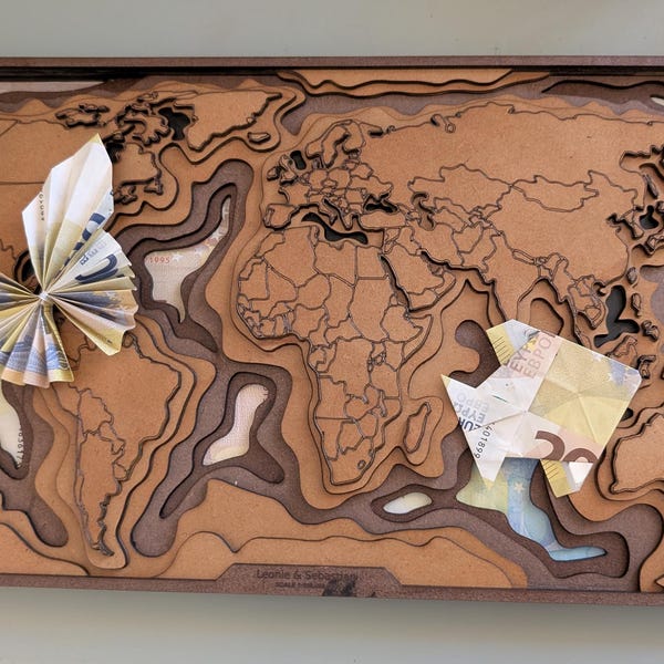 3D World Map | Laser Cutting Files for Creating Multilayered Wall Art ...