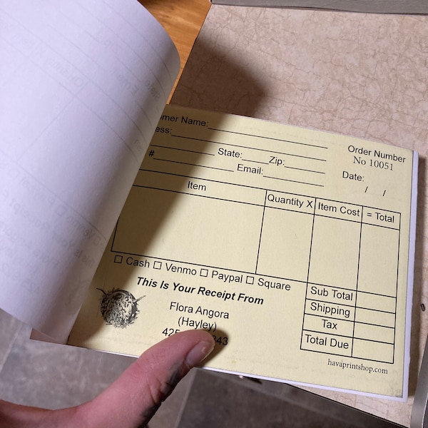 2 Part NCR Custom Sales Receipt Book Full Color 4.25" X 5.5" (50 Sets ...