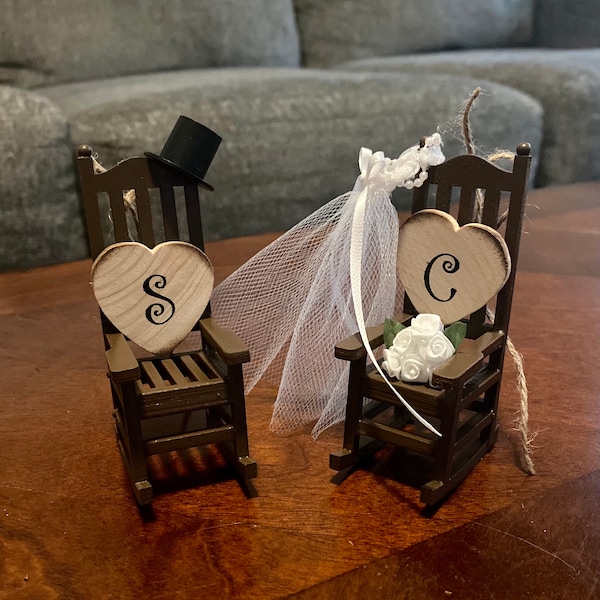 Rocking Chair-cake Topper-rustic-shabby-woodlands-mr.and Mrs-country ...