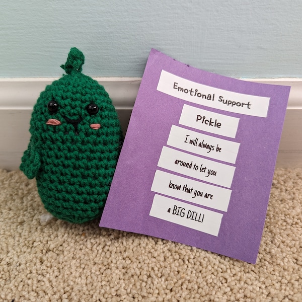 Crochet Emotional Support Pickle & Positive Poo Pattern Bundle (US ...