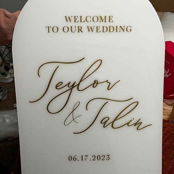 Arch Wedding Sign | Arched Acrylic Welcome Sign | Wedding Decor ...