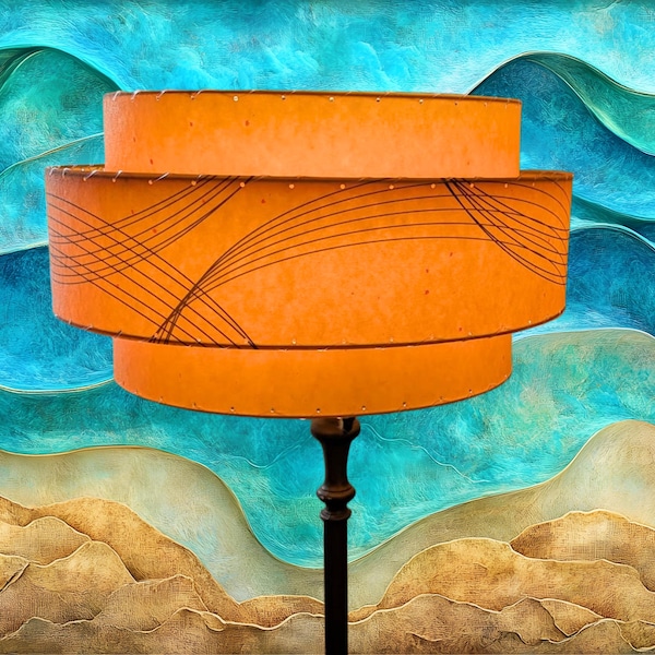 Mid Century Modern Lamp Shade / 3 Tier Fiberglass / Hand Made Atomic ...