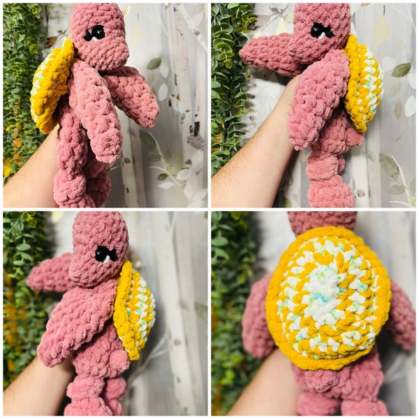MINI Theo Turtle Knotted Lovey — Crochet Turtle PATTERN - Etsy