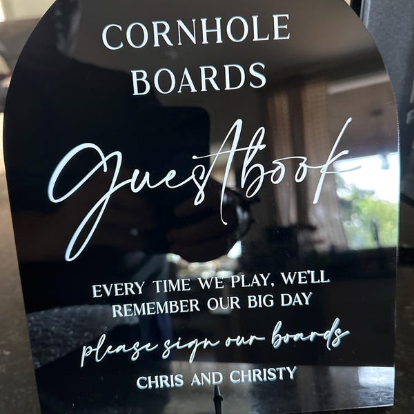 Cornhole Boards Guestbook Acrylic Sign, Cornhole Boards Guestbook Sign ...
