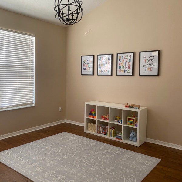 Welcome to Our Happi Mess Wall Art, Playroom Poster, Playroom Decor ...