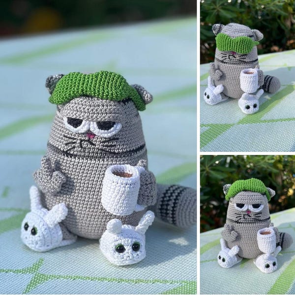 Crochet Pattern Coaster Splat Lizard Funny Handmade Design for Mug or ...