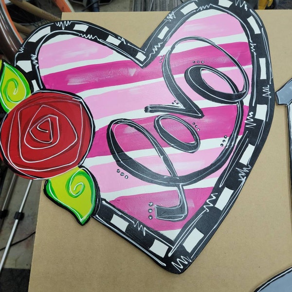 TEMPLATE Valentines Template Door Hanger Template DIY Door Hanger Door ...