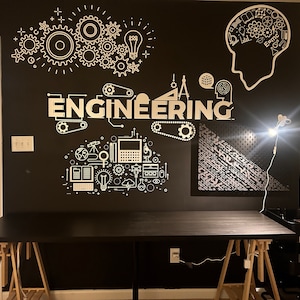 Engineering Wall Decal Vinyl Sticker Science Technology Art Design ...