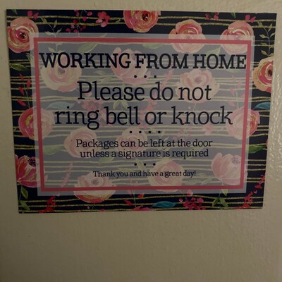 Work at Home Sign, Home Office, Door Magnet, Leave Packages, Do Not ...