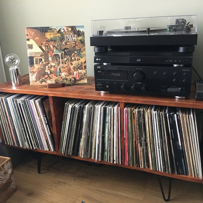 Record Player Table the Original One / Stand / Cabinet / Vinyl Storage ...