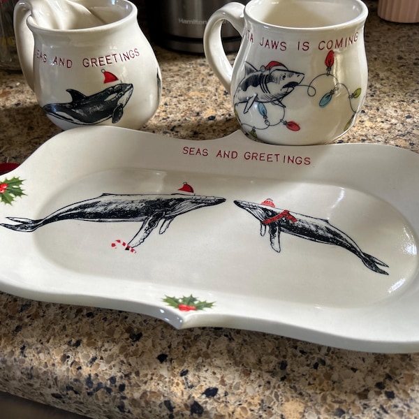 Orca Killer Whale Sculpted Bowl Ceramic Handmade - Etsy