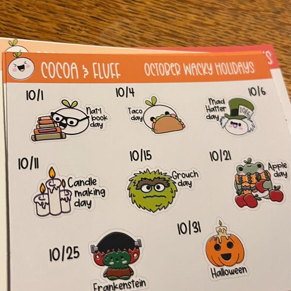 Doom Doom Doom & Waffles Planner Stickers, Hobonichi Cousin Sticker Kit ...