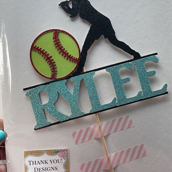 Softball Cake Topper | Softball Party | Sports Cake Topper | Sports ...