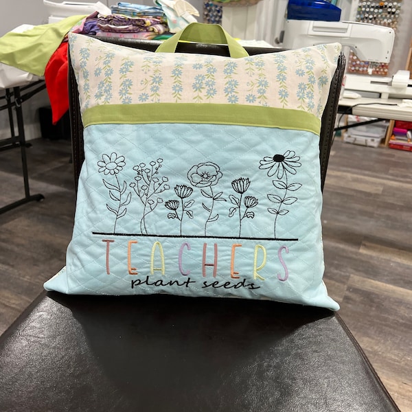 Teachers Embroidery Design, Back to School Machine Embroidery File ...
