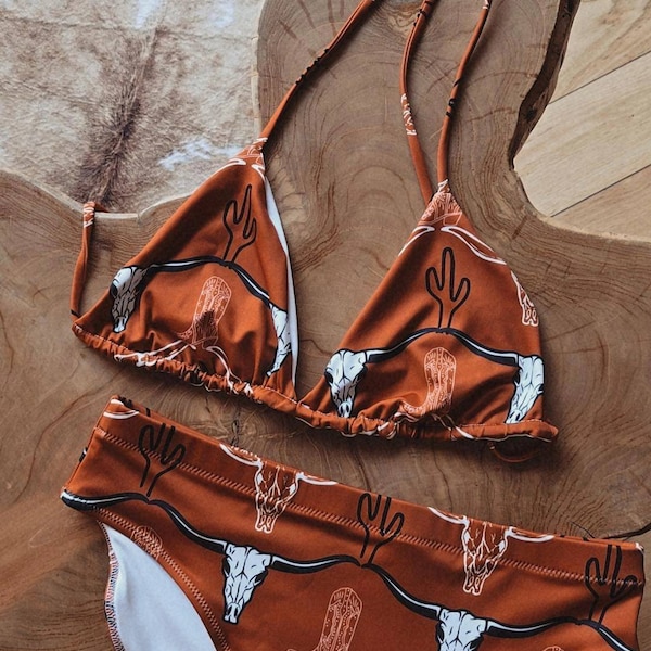 Whale Shark Recycled String Bikini Set, Ocean Pattern Bathing Suit ...