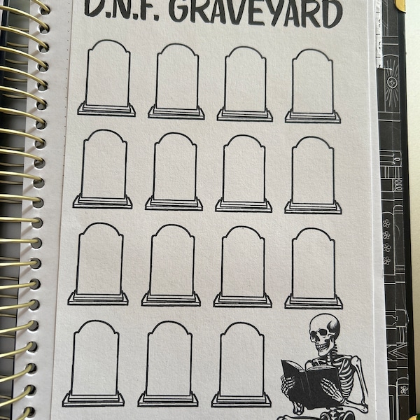 Did Not Finish DNF Graveyard - A5 Journal Page - Printable Tracker ...