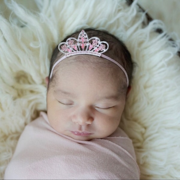 Rhinestone Baby Tiara Newborn Tiara Baby Crown Baby Tiara Tiny Crown ...