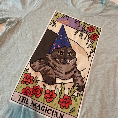 Wizard Cat the Magician T Shirt, Tarot Card Shirt, Witchy Clothing ...