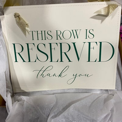 2 Reserved Signs for Wedding Chairs or Church Pews this Row is Reserved ...