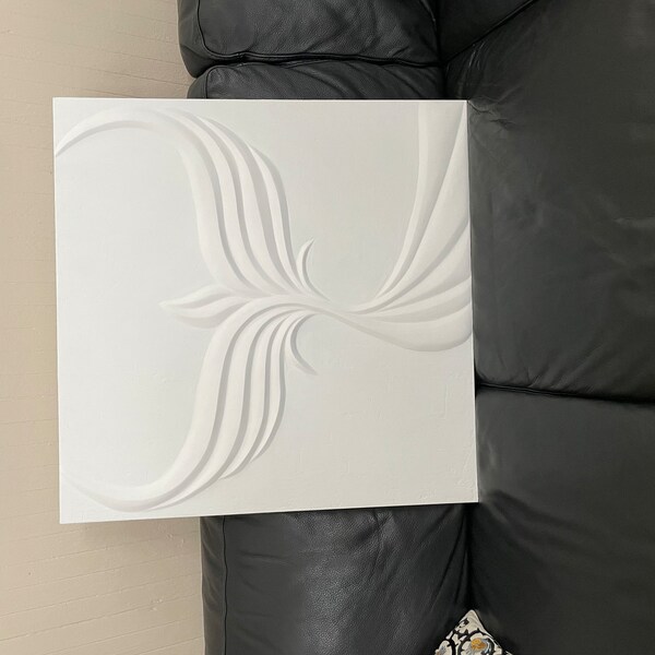 Abstract Ocean Wave Plaster Wall Sculpture, 3D Beach Wall Art, Beach ...