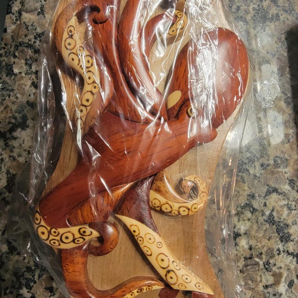 Octopus Lover Gift Handmade Wood Puzzle Box Unique Jewelry Box for Her ...