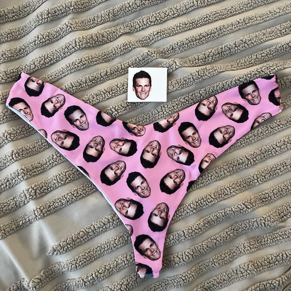 Photo Custom Personalized Thong Panties With Your Words Custom Printed