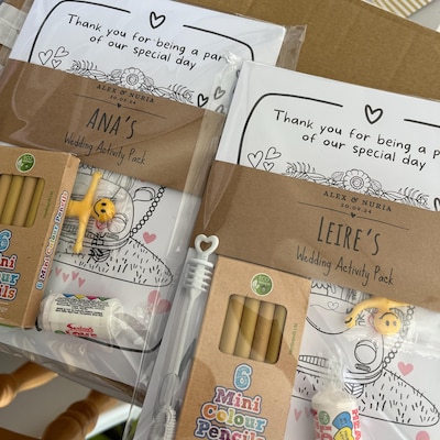 Affordable Kids Wedding Activity Box, Personalised Child Activity Pack ...