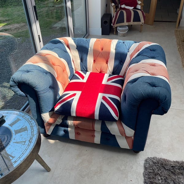 The Union Jack Chenille Cushion - Etsy