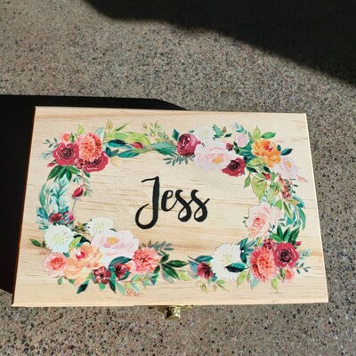 Flower Girl or Bridesmaids Gift Box Jewelry Box Personalized Name ...