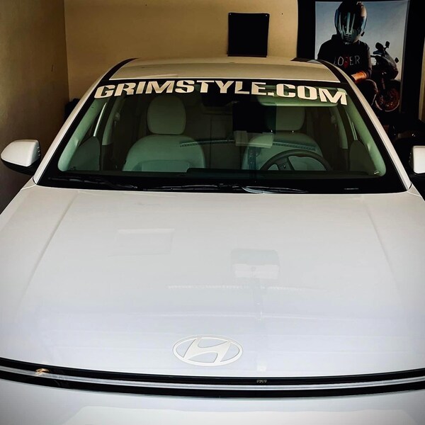 Custom Text Windshield Banner Vinyl Decal | Car Window Banner ...