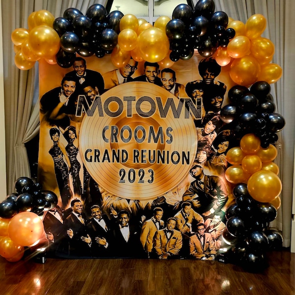 Motown Gold Event Backdrop Banner, Disco Birthday Banner and TV ...