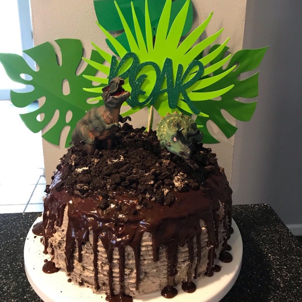 Roar Cake Topper / Dinosaur Party Sign / Dino Theme Decorations / Lion ...