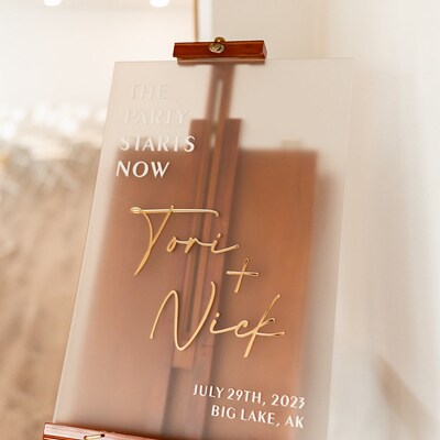 Brushed Back Acrylic Welcome Sign Personalized Painted Back - Etsy