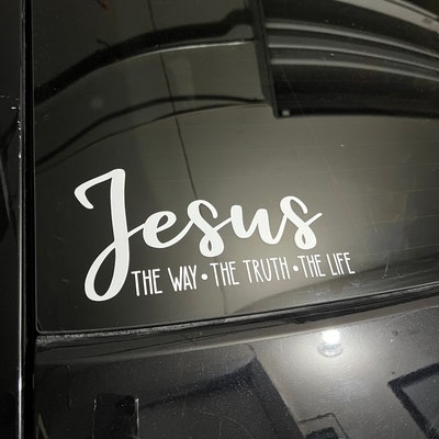Jesus Decal Christian Car Sticker, Vinyl Lettering, Window, Mug, Coffee ...