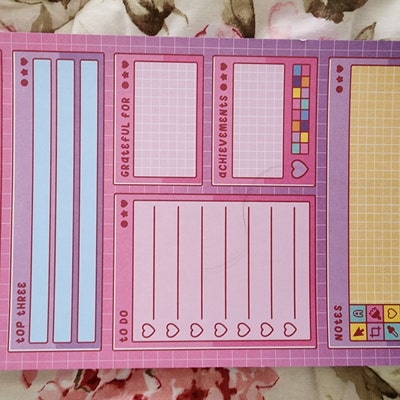 Artsy Aesthetic Daily Planner Pad Kawaii Art Aesthetic Stationery - Etsy