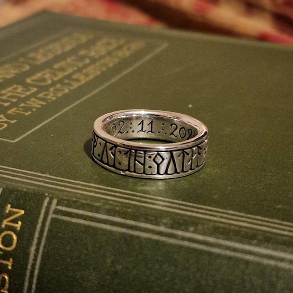 Custom Hand Carved Viking Runic Ring - Etsy